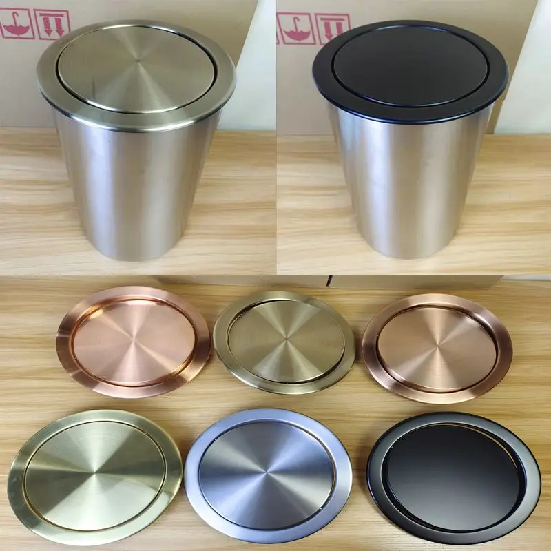 Kitchen Cabinet Recessed Countertop Stainless Steel Trash Can,Balance ...