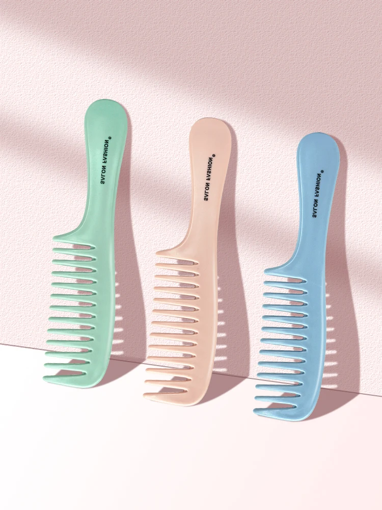 Handheld-Hairbrush-Wide-Tooth-Comb-Plastic-Flat-Comb-Hair-Scalp-Massage ...