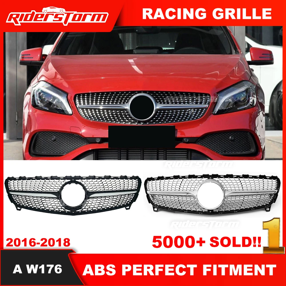 Year 2016 2017 2018 W176 Diamond Grille Front Bumper Grille For merced ...
