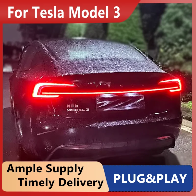 Led Through Tail Light For Tesla Model3 Model 3 2024 Through Trunk Rear ...