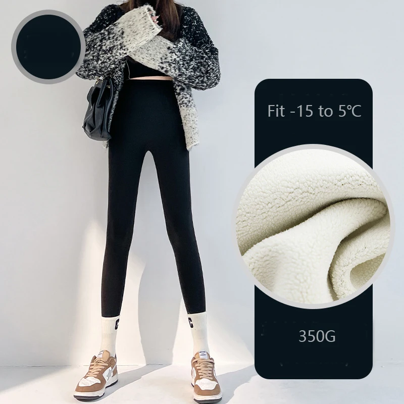 Korea-Stylish-Women-s-Leggings-Tights-Thick-Warm-Fleece-Solid-Color ...