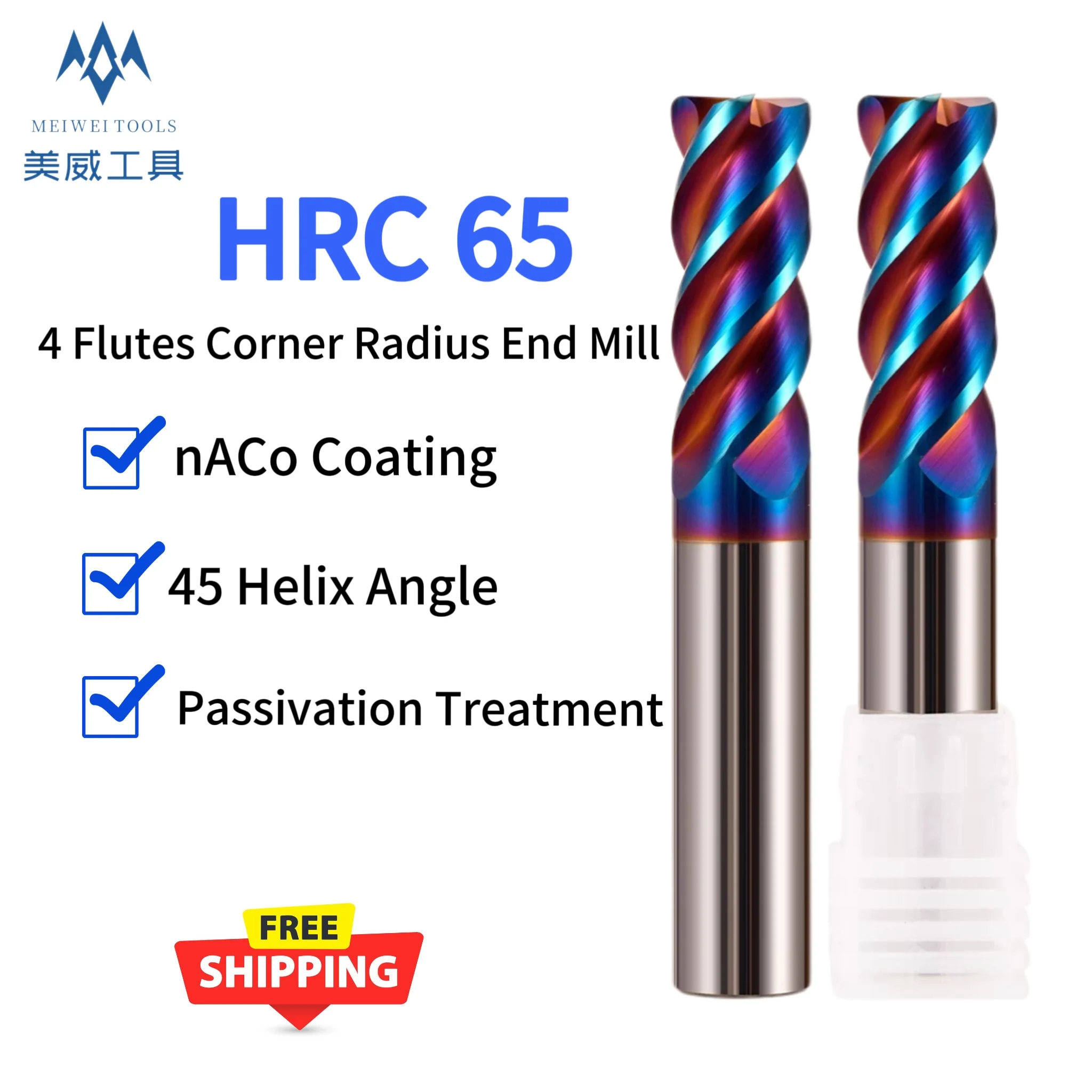 4-Flutes-HRC-65-Solid-Carbide-Corner-Radius-End-Mill-High-Perfermance ...