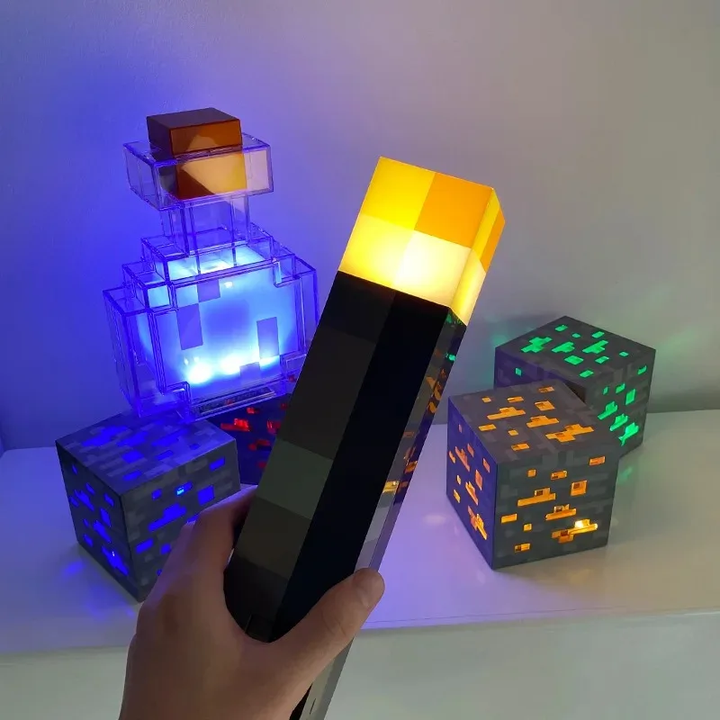 Creative-Brownstone-Torch-Lamp-Usb-Rechargeable-Game-Ore-Night-Light ...