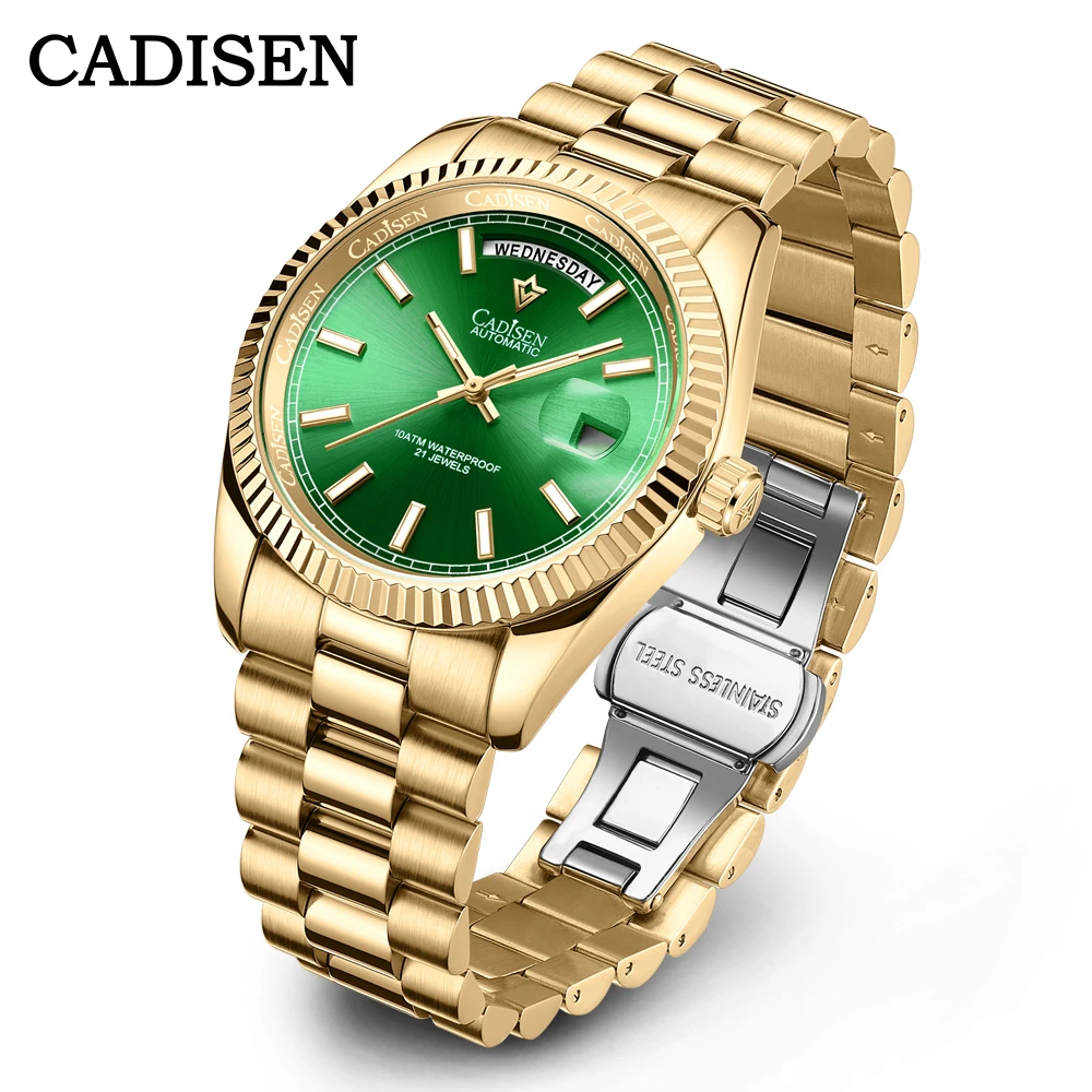 CADISEN-2023-New-DD40-Luxury-Gold-Automatic-Watch-For-Men-Date-Mechanical-Wristwatch-8285-Movt ...