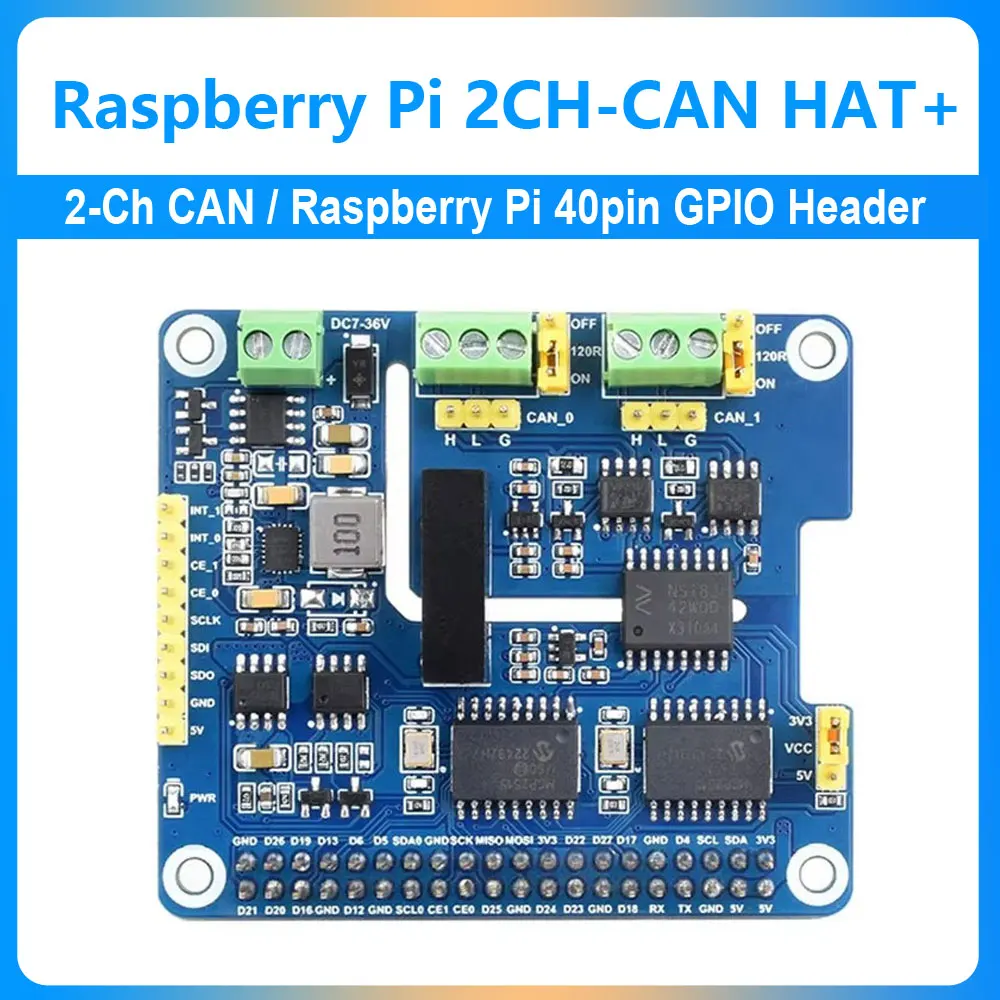 Raspberry Pi 2-Channel Isolated CAN Expansion HAT Dual Chip For ...