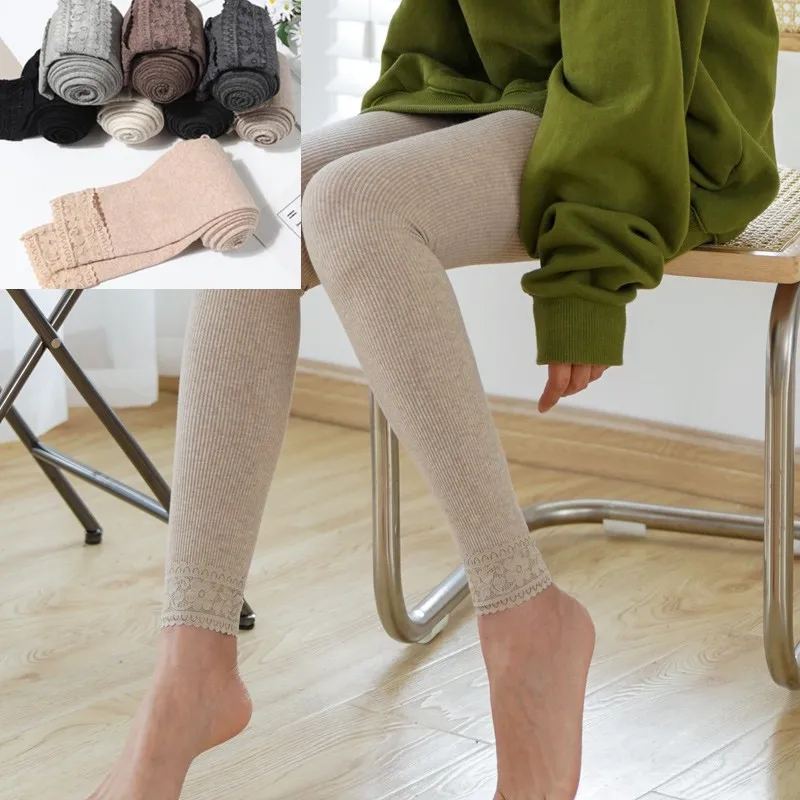 Women-Spring-Autumn-Vertical-Stripe-Hip-Lifting-Leggings-nylon-lace ...