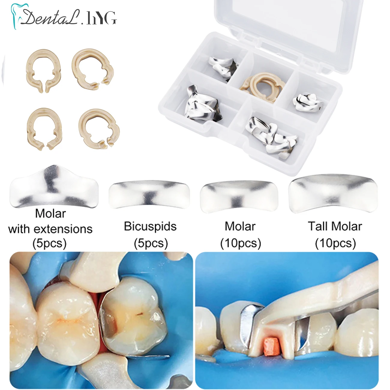 Dental-Sectional-Matrix-Bands-System-Metal-Contoured-Matrices-Kit-with ...