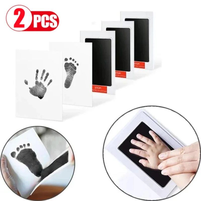 2 Set Safe Non-toxic Baby Footprints Handprint No Touch Skin Inkless ...