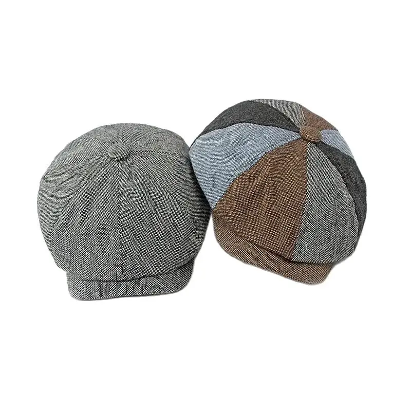 Four-Seasons-Polyester-Patchwork-Newsboy-Caps-Men-Flat-Breathable ...