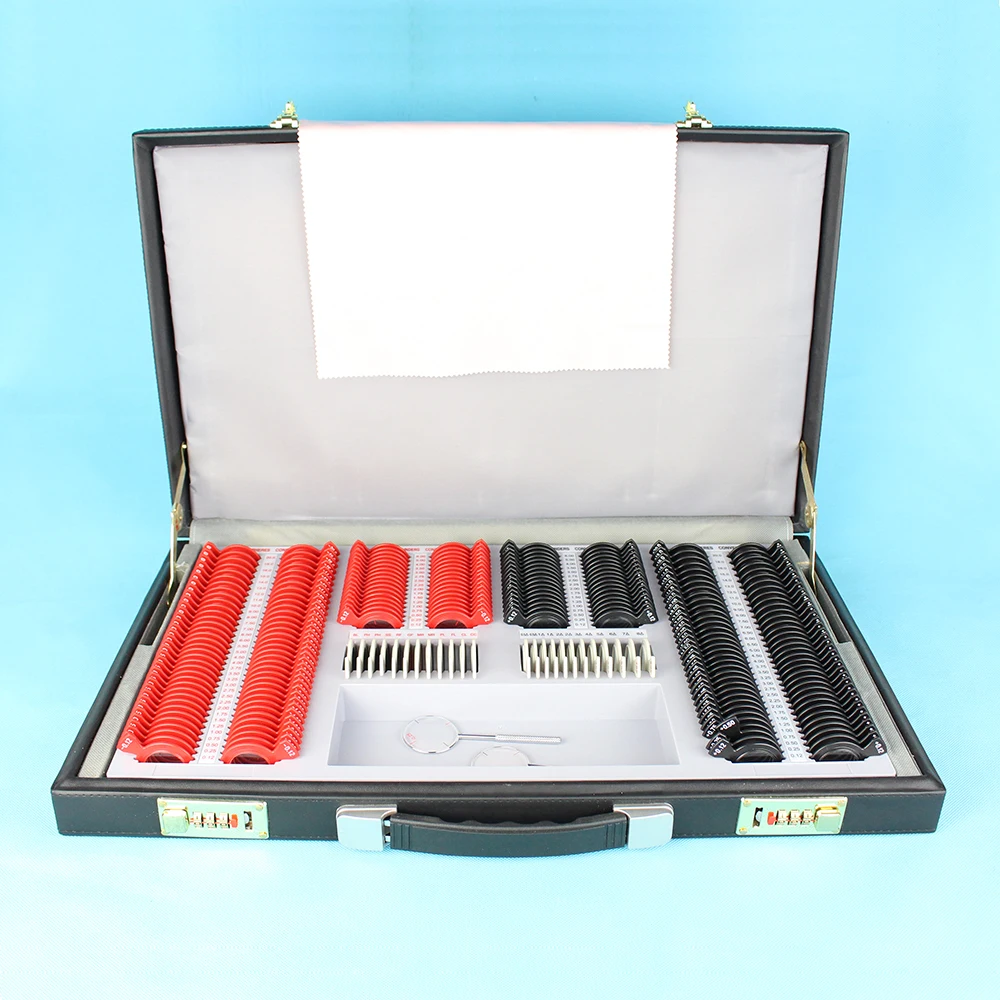 A Grade 232 Trial lens case Optical trial lens set Plastic rim Leather ...