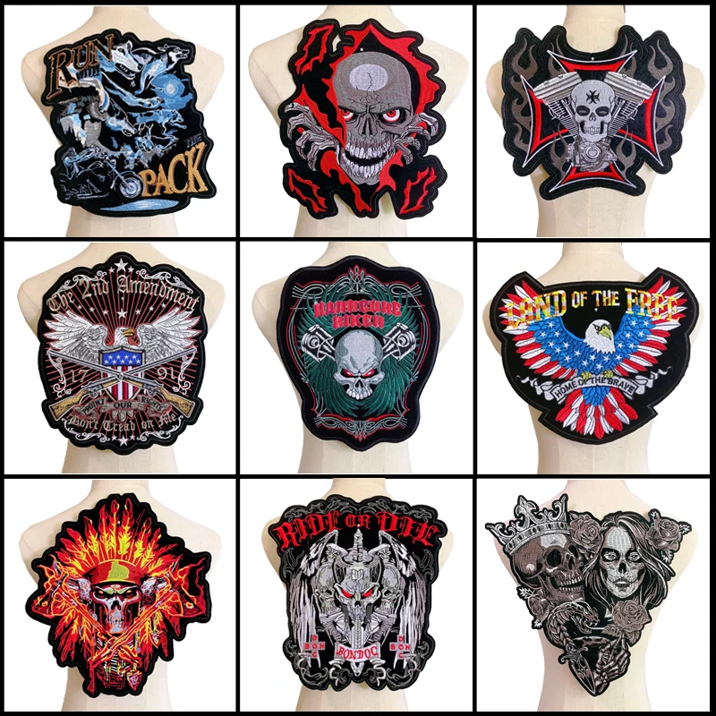 Big-Punk-Skull-Patch-Large-Embroidery-Patches-for-Clothes-Handmade-DIY ...