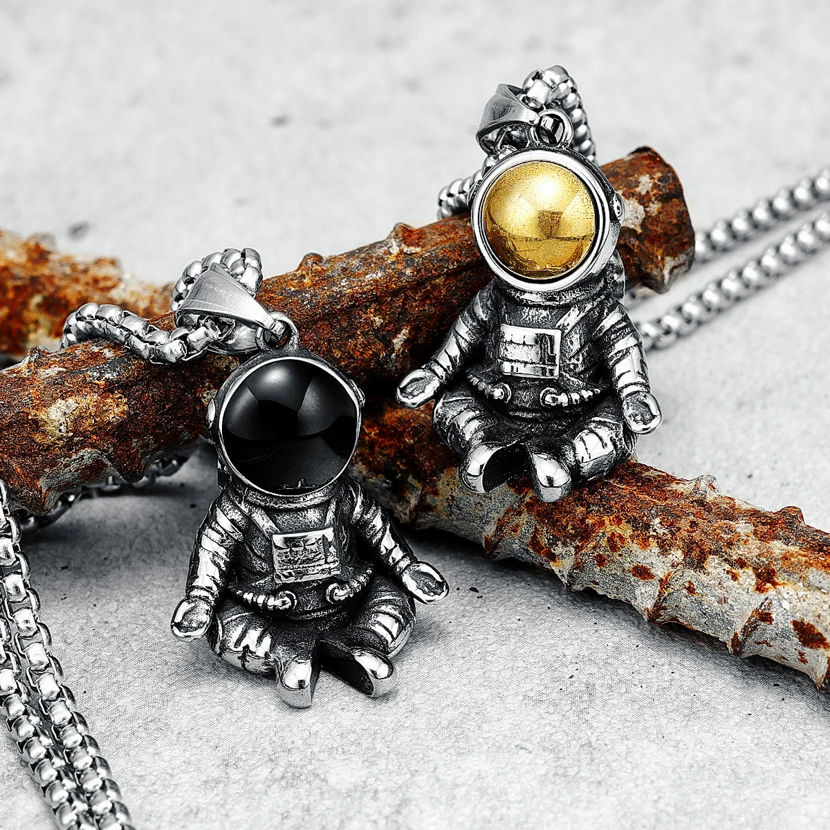 Meditate Astronaut Necklaces Stainless Steel Men Swaggy Cute Hip Hop ...