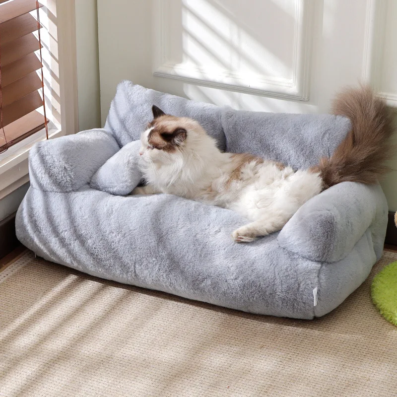 Luxury Cat Bed,Warm Pet Sofa for Small Medium Dogs,Non-slip Pet ...