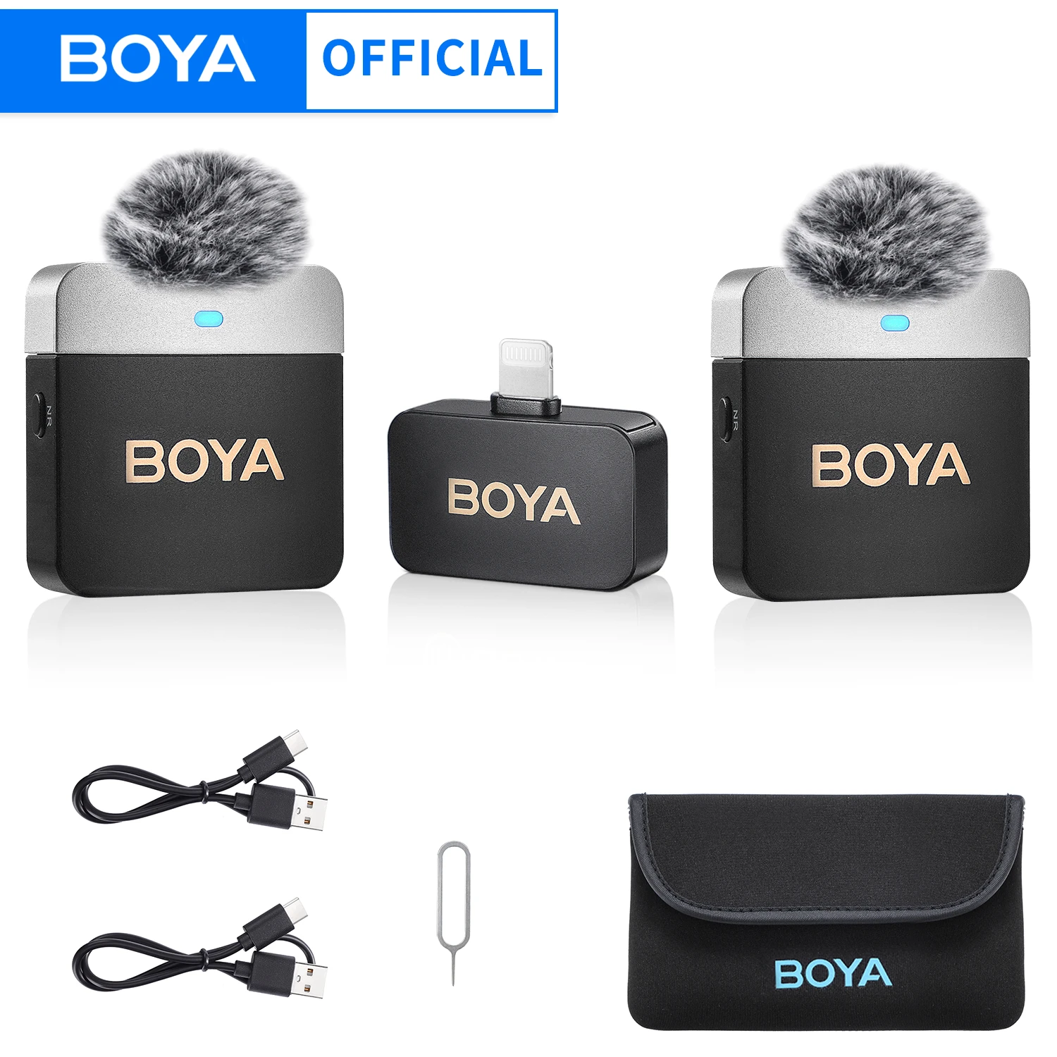 BOYA BY-M1V Wireless Lavalier Lapel Condenser Microphone for iPhone ...
