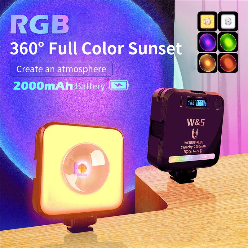 Mini-RGB-Hot-Boot-Fill-Light-Sunset-Lamp-Photography-LED-Portable ...