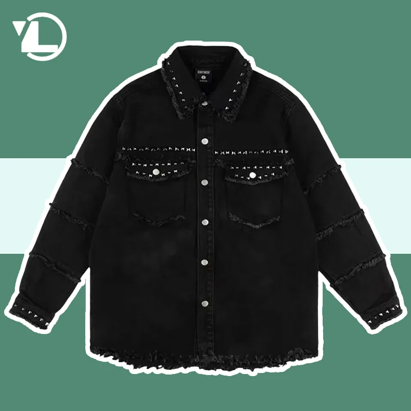 High-Street-chaqueta-vaquera-Punk-para-hombre-y-mujer-chaquetas-de-b ...