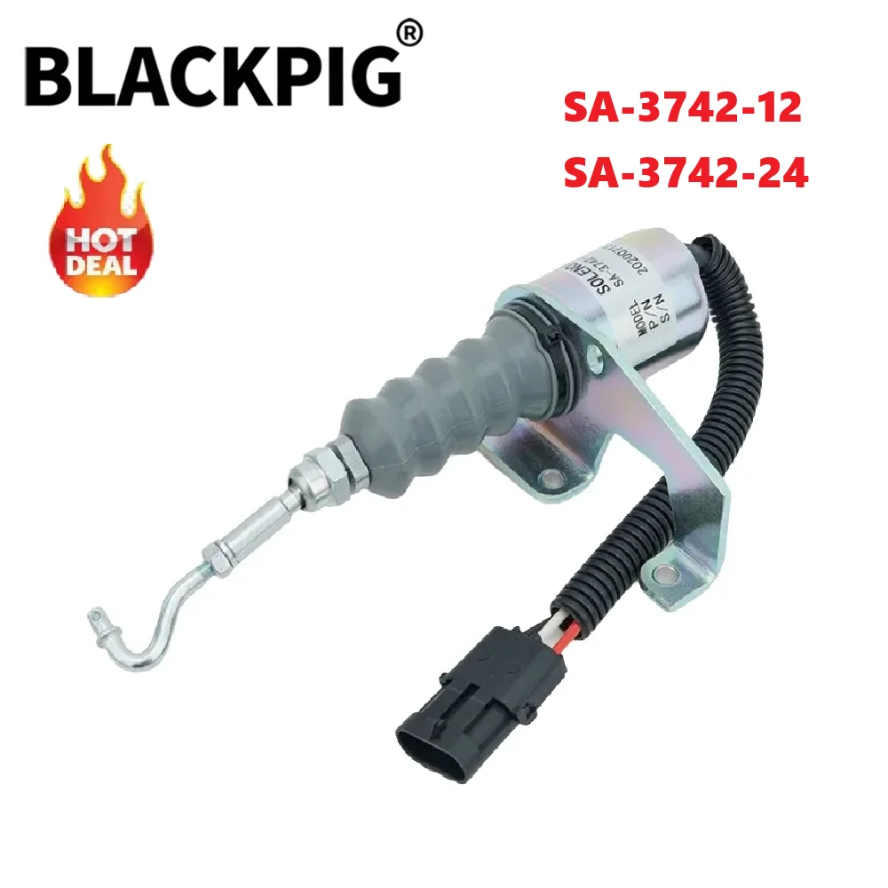 12V 24V SA-3742-12 Diesel Engine Fuel Shutoff Solenoid Stop Solenoid ...