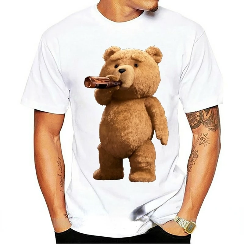 Men-s-Printed-Lovely-Ted-Bear-Drink-Beer-Poster-T-Shirts-Summer-Short ...