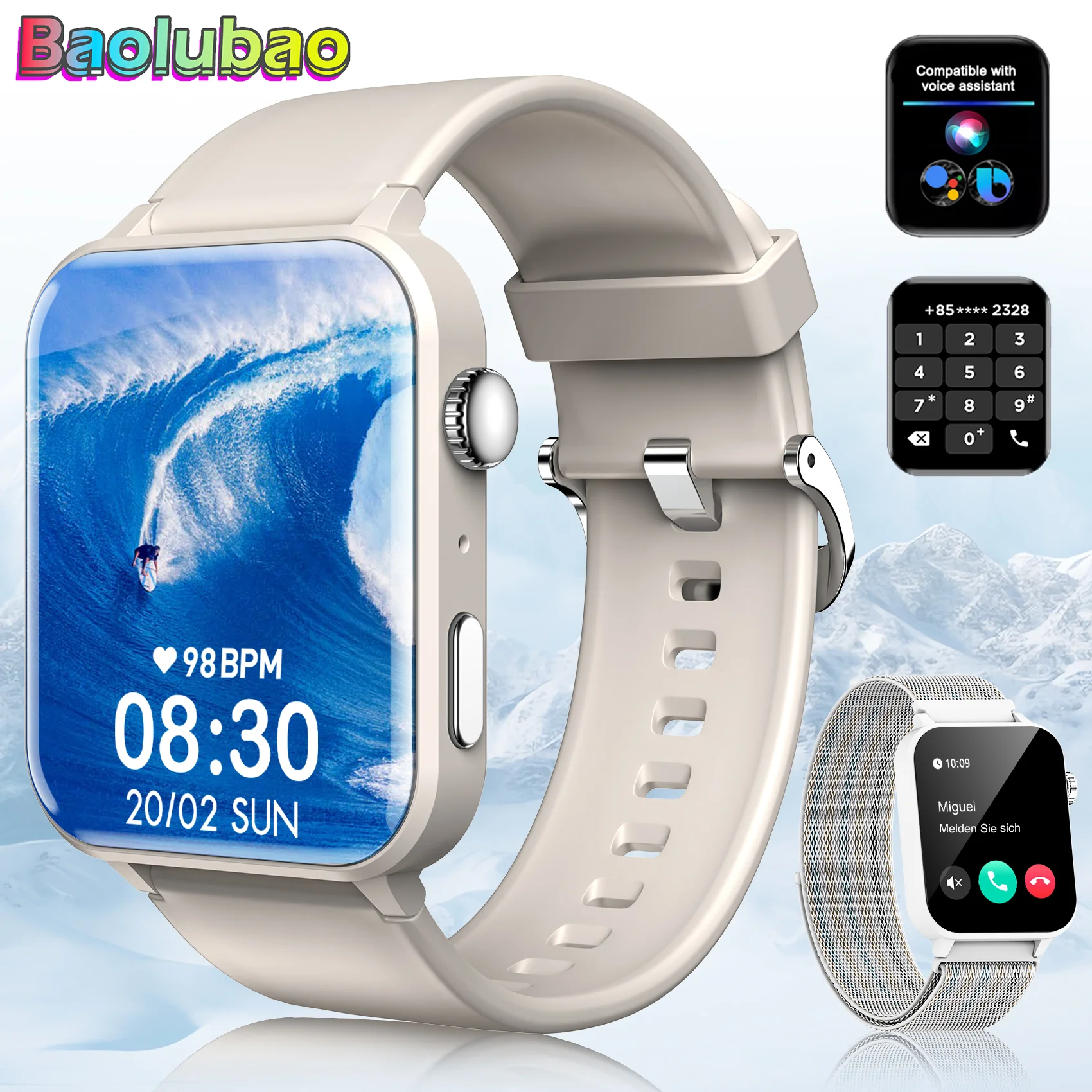 Baolubao Fitness Tracker (Bluetooth Answer/Make Calls),Smart watch for ...