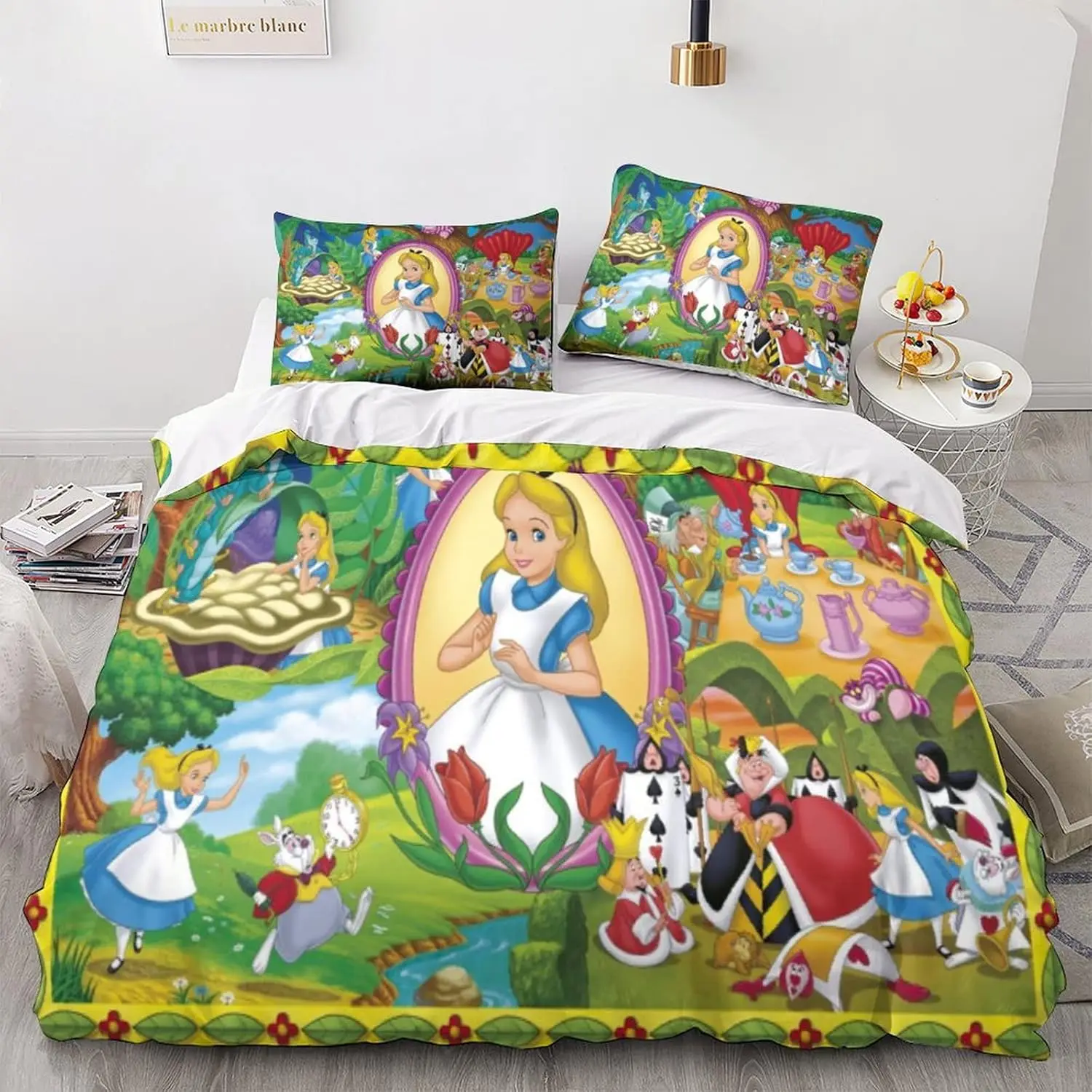 Alice in Wonderland Duvet Cover Set,Microfiber Bedding Set, Alice ...