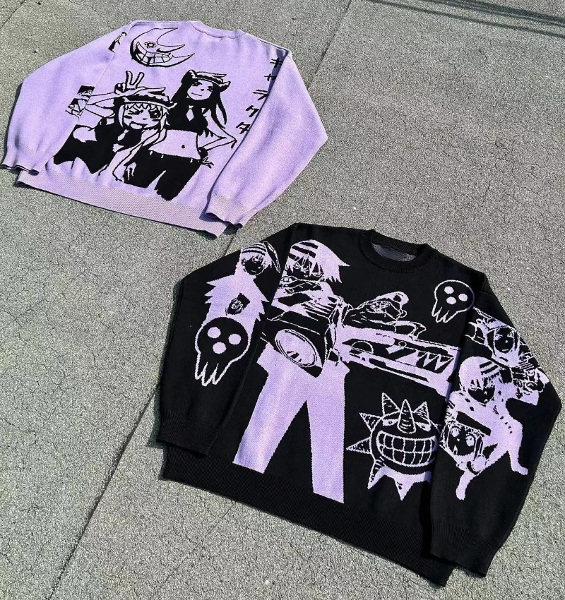 Suéter gótico Y2K para mujer, sudadera de gran tamaño Harajuku, prendas ...