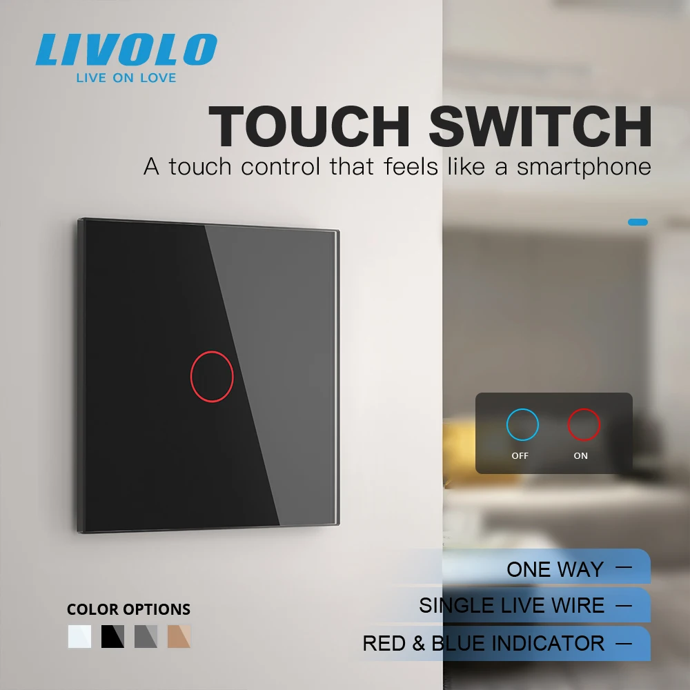Livolo Luxury Wall Touch Sensor Switch,eu Standard 1gang 1way Light ...