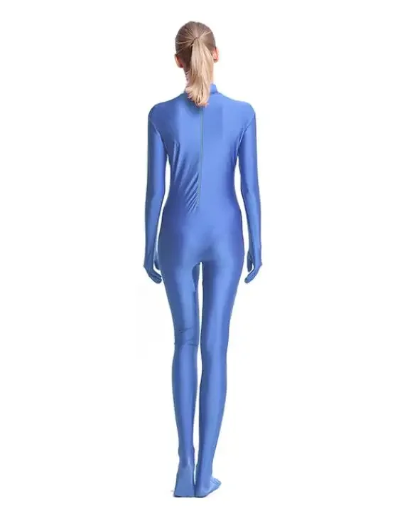 SPEERISE Body de licra con pies para mujer, mono Zentai sexy de cuello ...