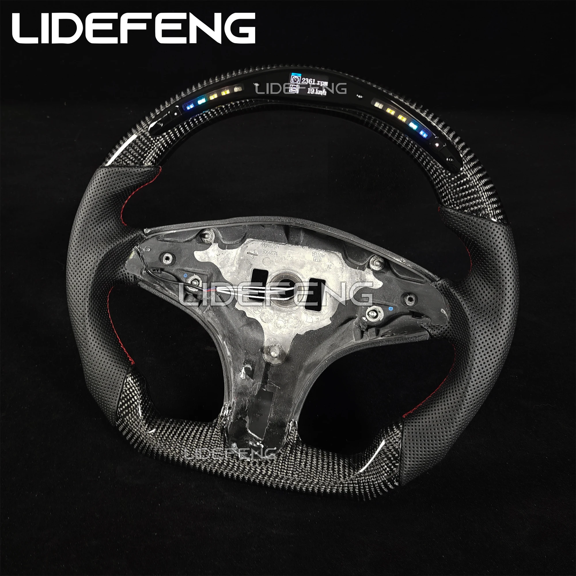 RPM LED Carbon Fiber Steering Wheel Fit For Benz Mercedes C63 E63 AMG ...