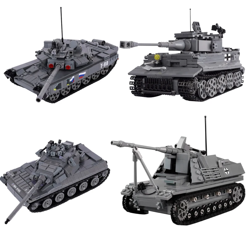 MOC-WW2-Military-Russian-T90-Tank-Model-Building-Blocks-Sets-French ...