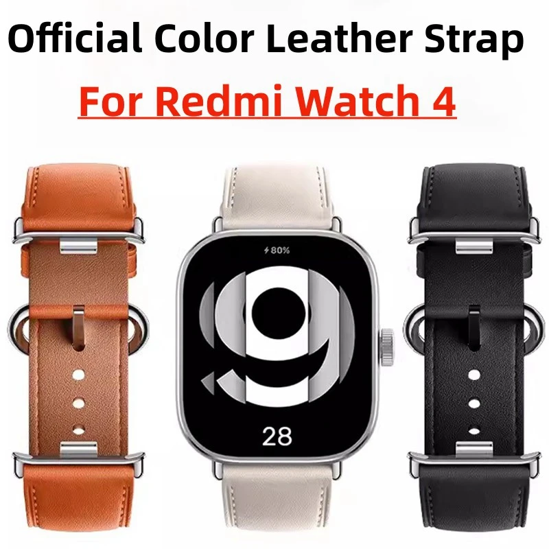 For-Xiaomi-Redmi-Watch-4-Leather-Strap-Official-Color-Smartwatch ...