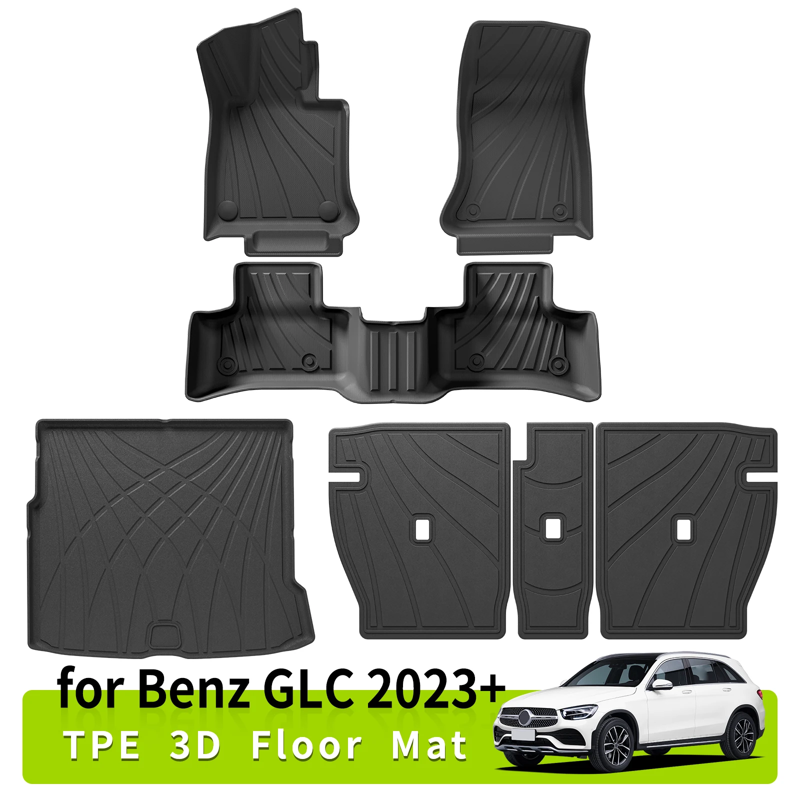 Car Floor Mats Trunk Pad for Benz GLC 2023 2024 Waterproof Anti-Slip ...