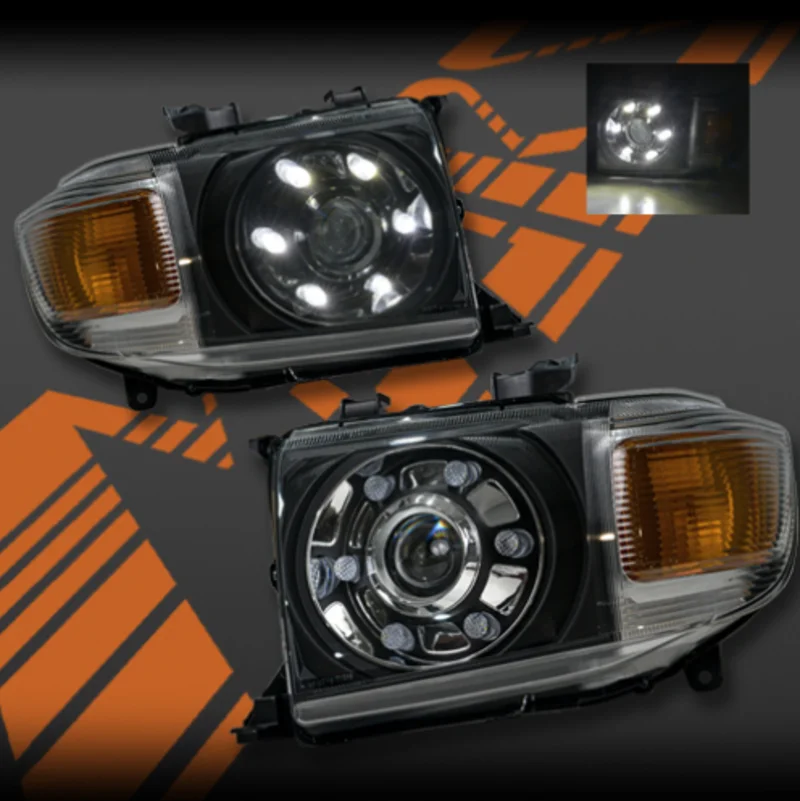 Car-Headlight-Black-LED-for-Toyota-Land-Cruiser-70-Series-2007-2022 ...