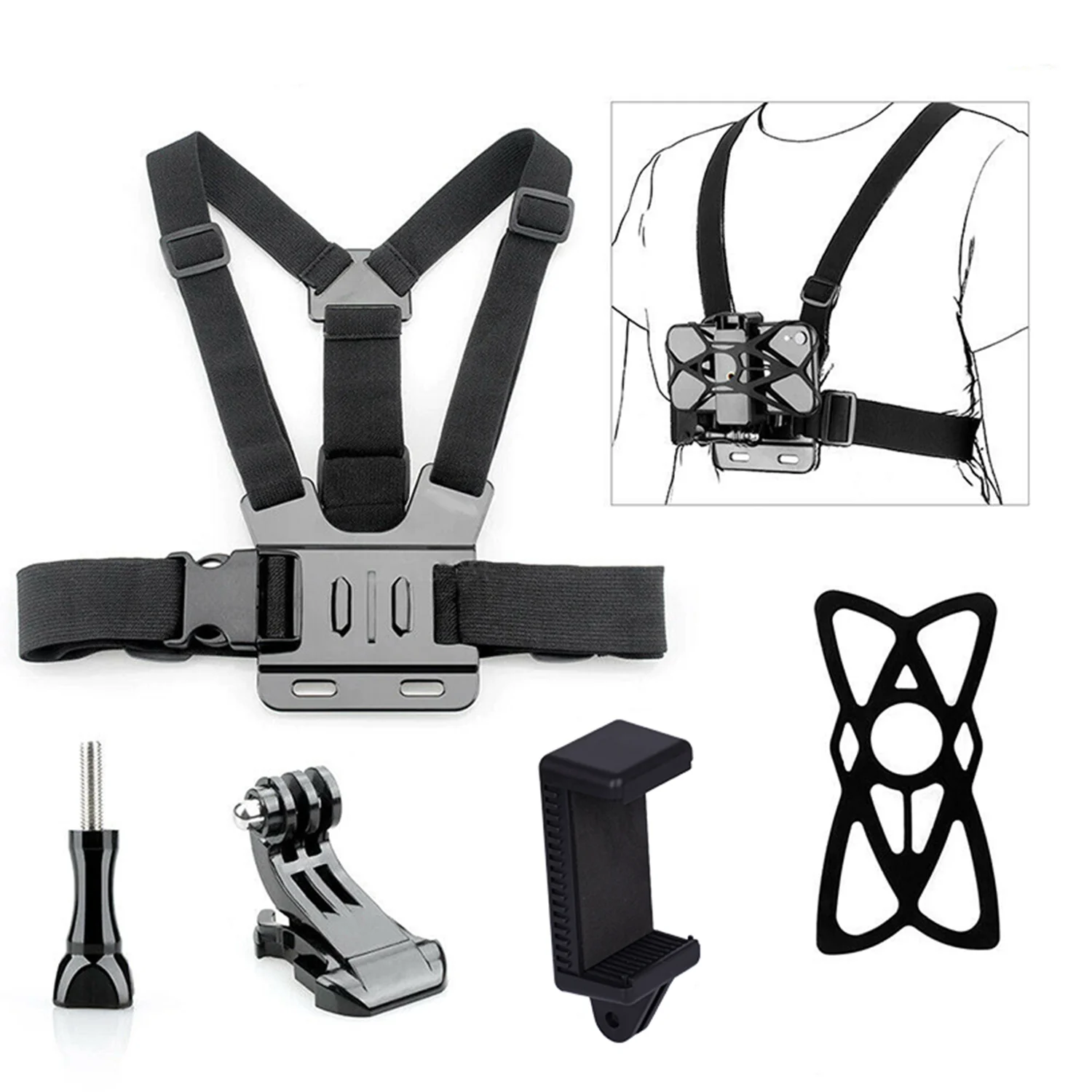 New Phone Chest Mount Strap Belt Harness For Mobile Cell Phone Clip ...