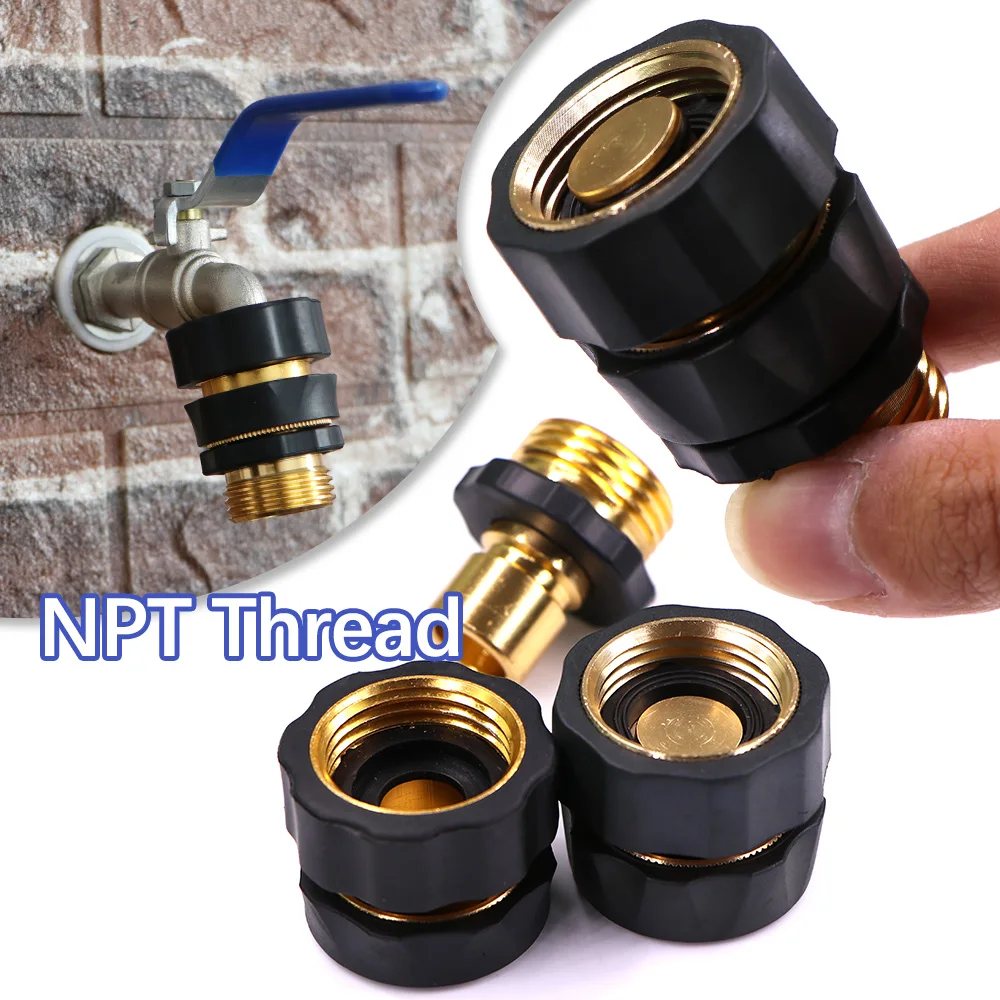 3/4" Garden Tap Faucet Adapter NPT Female Thread Aluminium Alloy Quick ...
