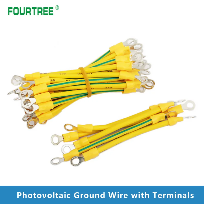10Pcs BVR Solar Photovoltaic Ground Wire With Terminal 12 AWG Earth ...