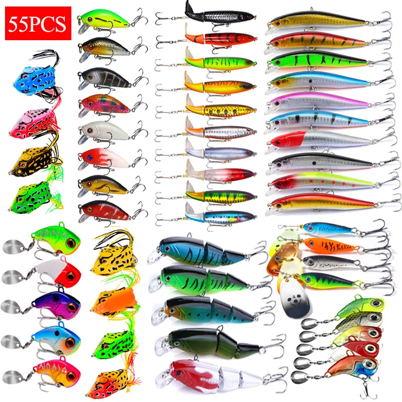 Fishing Lure Tackle Kit Set Crazy Wobblers Artificial Bionic Crank ...