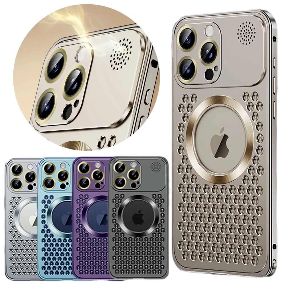 Magnetic-Aluminum-Phone-Case-Magsafe-For-iPhone-12-13-14-15-Pro-Max ...