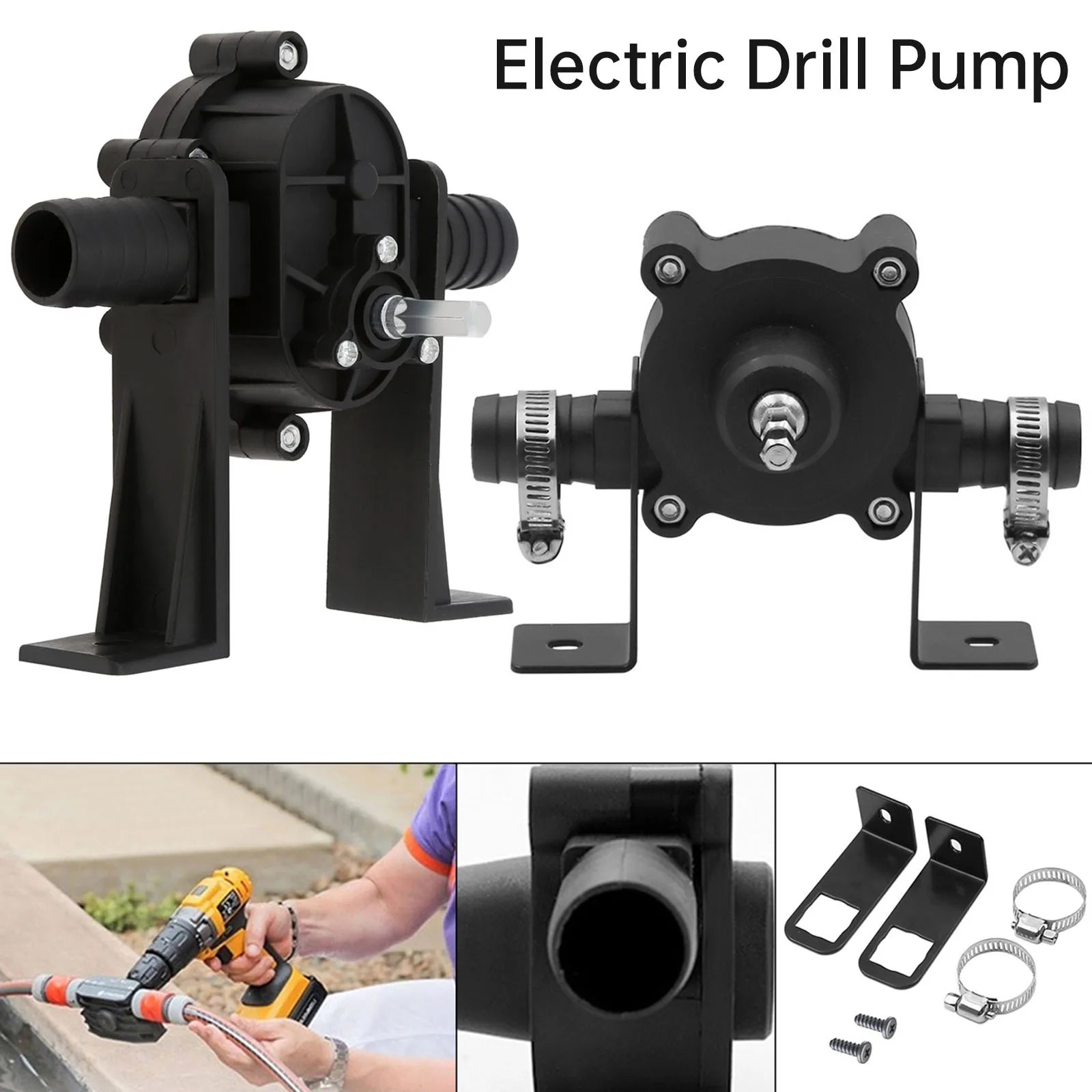 Household Self Priming Water Pump Transfer Hand Drill Driven Electric ...