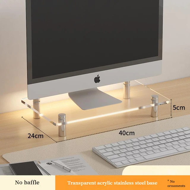 Acrylic Desktop Computer Monitor Stand Office Desktop Storage Notebook ...