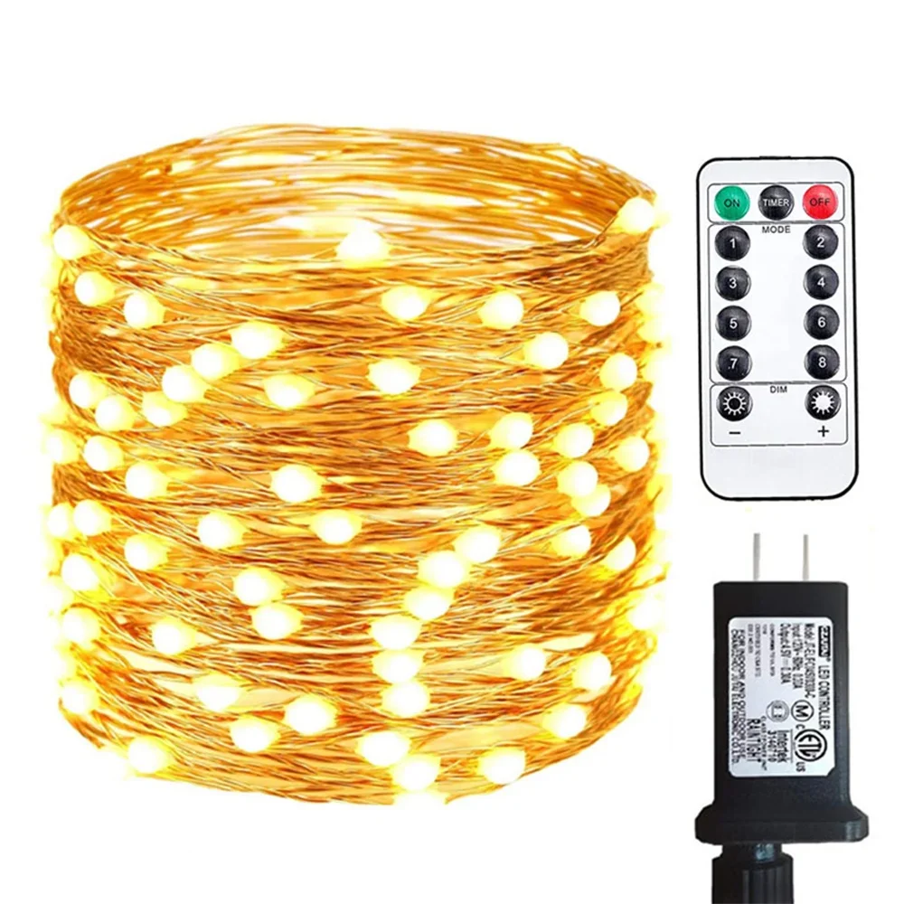 10-20-50-100M-Led-Christmas-Fairy-Light-Plug-In-Copper-Wire-String ...
