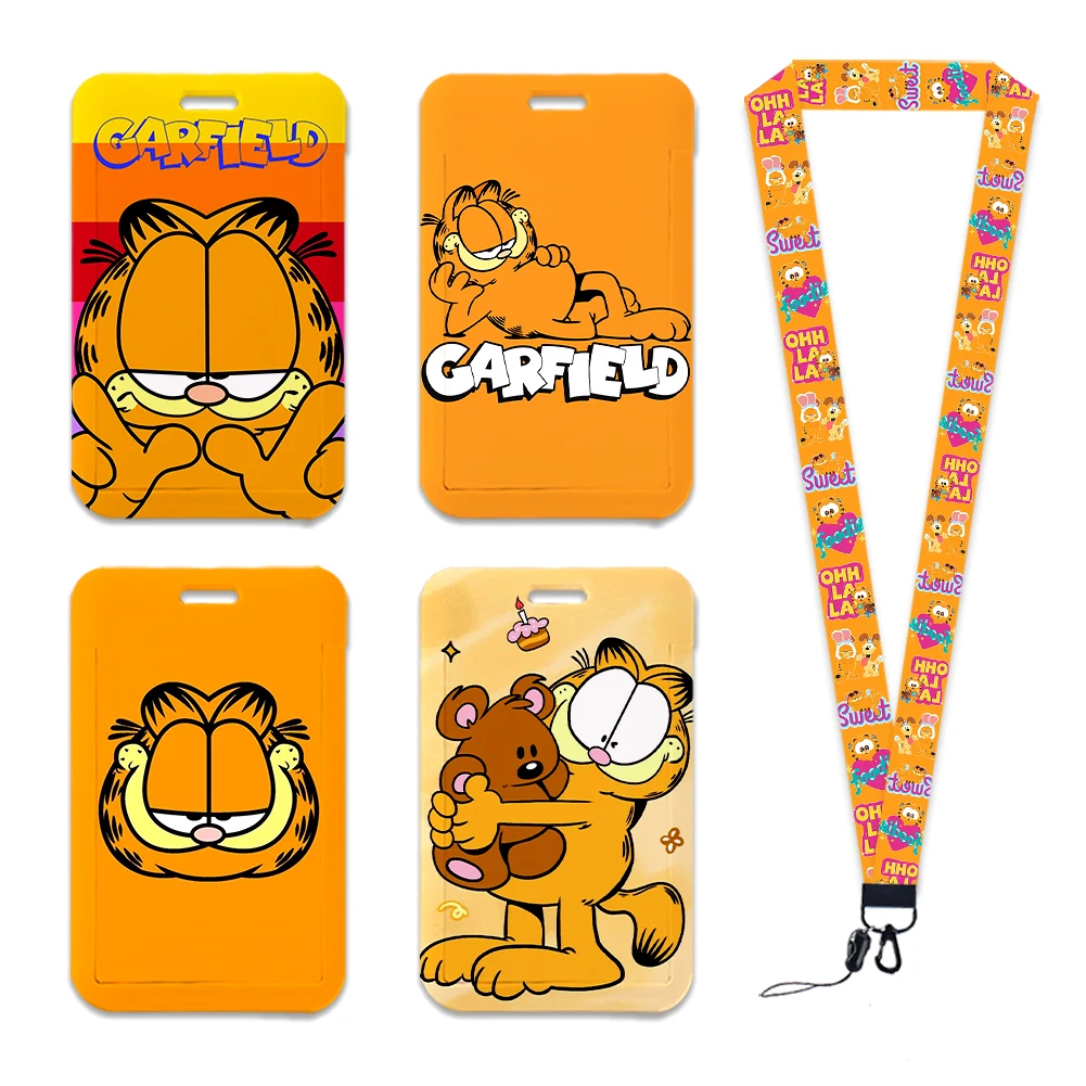 Garfield-Cat-Lanyards-Keychain-Animated-Cute-Badge-Holder-ID-Credit ...