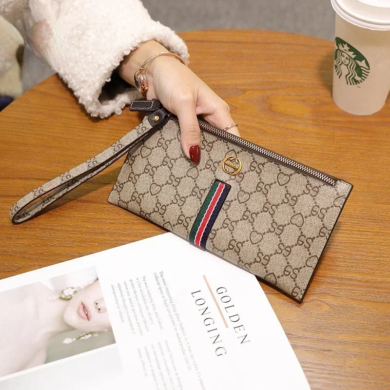 Cartera-larga-de-cuero-de-PVC-con-cremallera-para-hombre-y-mujer ...
