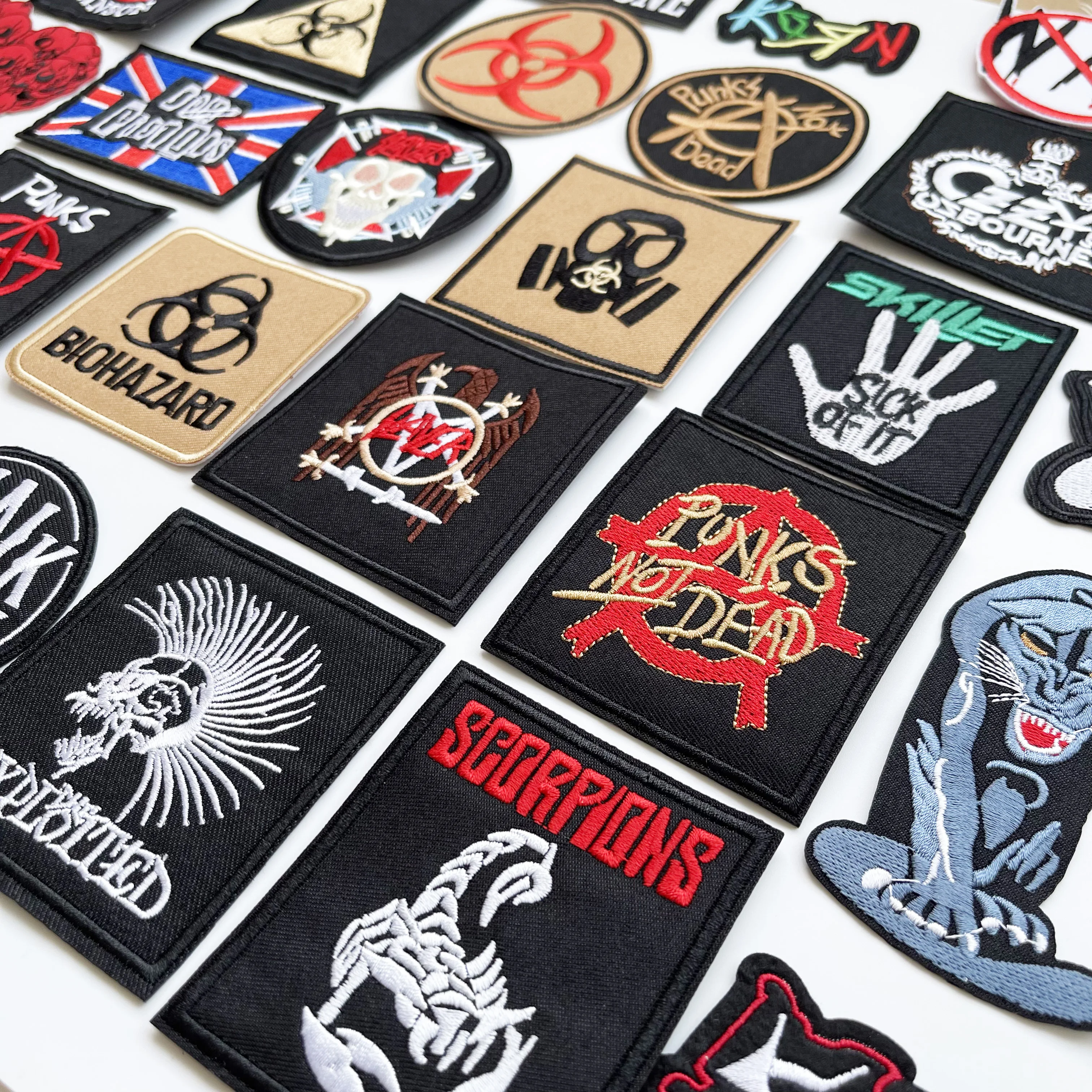 Punk Rock Patches Iron On Clothes Embroidery Sewing Supplies Decorative ...