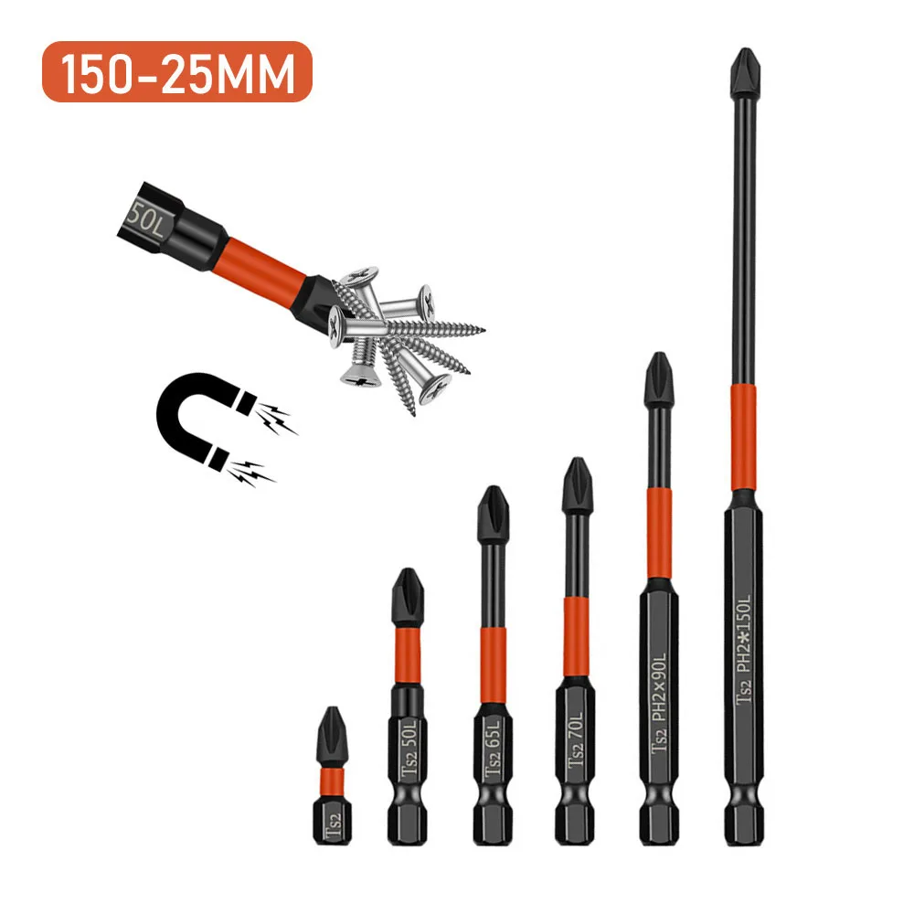 5pcs Ph2 Magnetic Cross Bit Set Special Slotted Cross Phillips Impact ...