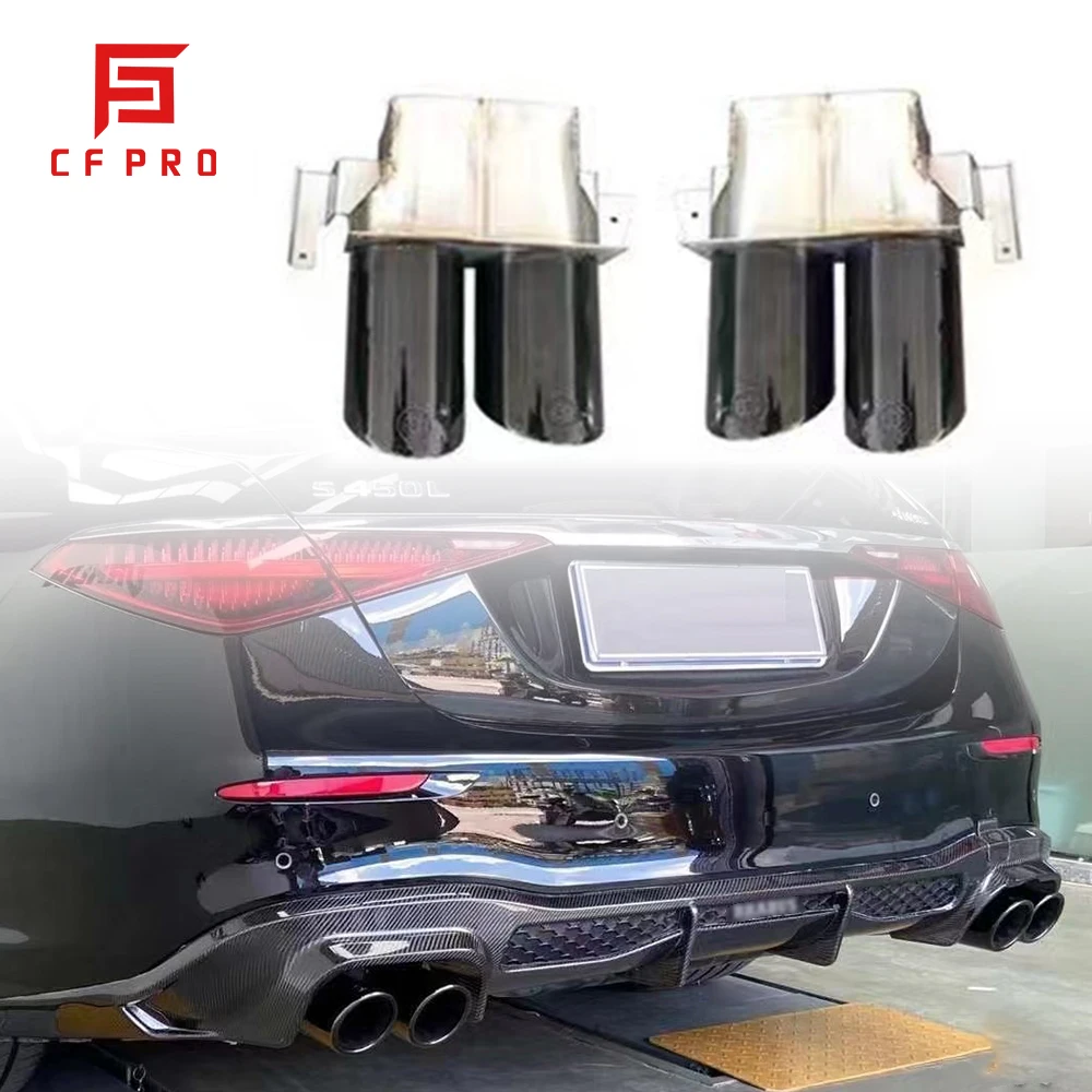 For Mercedes Benz W223 S Class Upgrade Brabus Style Exhaust Pipe ...