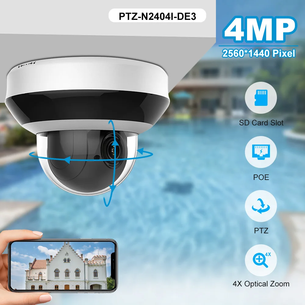 OEM-4MP-PTZ-IP-Camera-4X-Optical-Zoom-Dome-Surveillance-Camera-H-265-SD ...