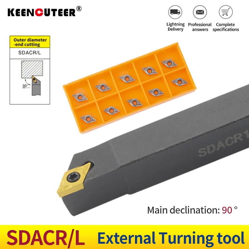 1pc SDACR0808H07 SDACR1010H07 SDACR1212H07Long External Turning Tool ...