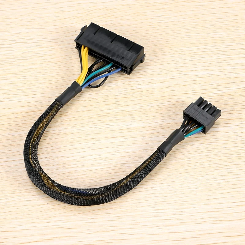 24-Pin-To-10-Pin-ATX-PSU-Main-Power-Adapter-Braided-Sleeved-Cable-For ...