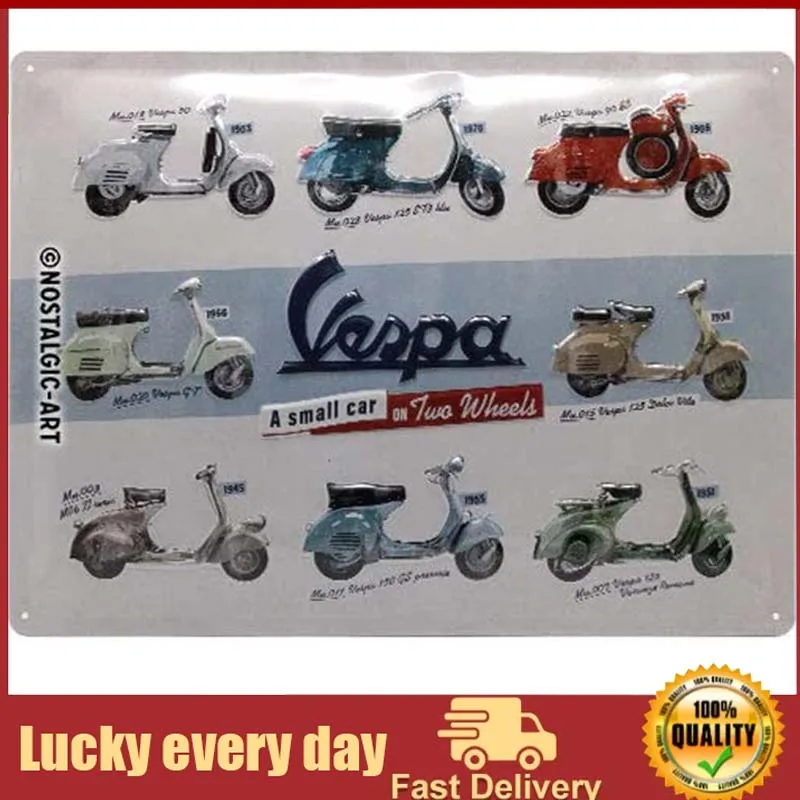Nostalgic-Art-Retro-Tin-Sign-Vespa-Model-Chart-Gift-idea-for-Scooter ...