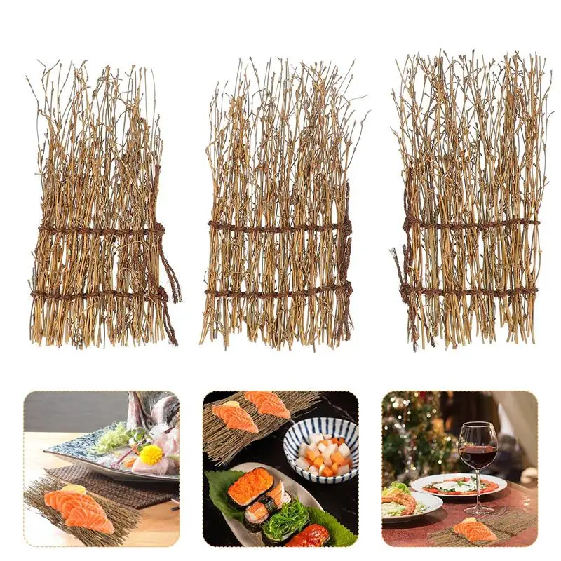 Fence Sushi Decor Sashimi Japanese Decoration Tray Ice Bamboo Backdrop ...